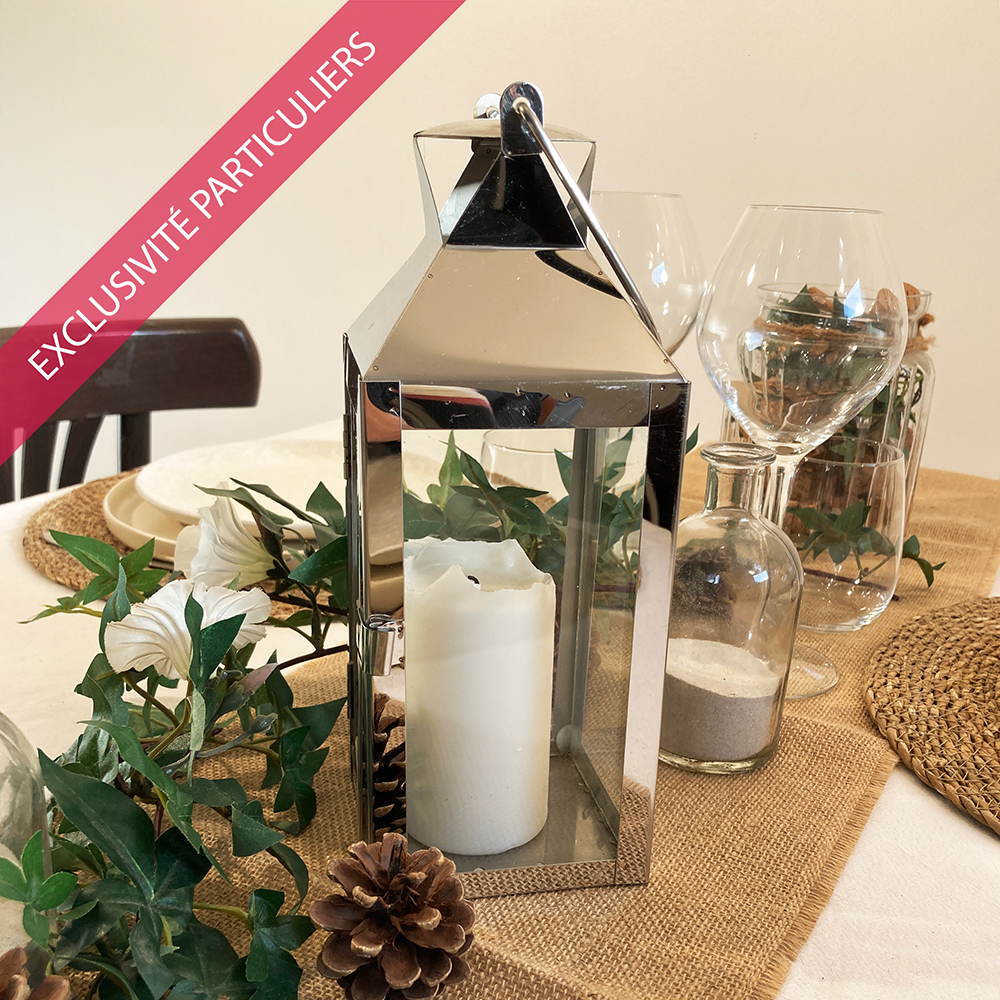 Petite lanterne argentée - Libérateur d'idées, décor événementiel